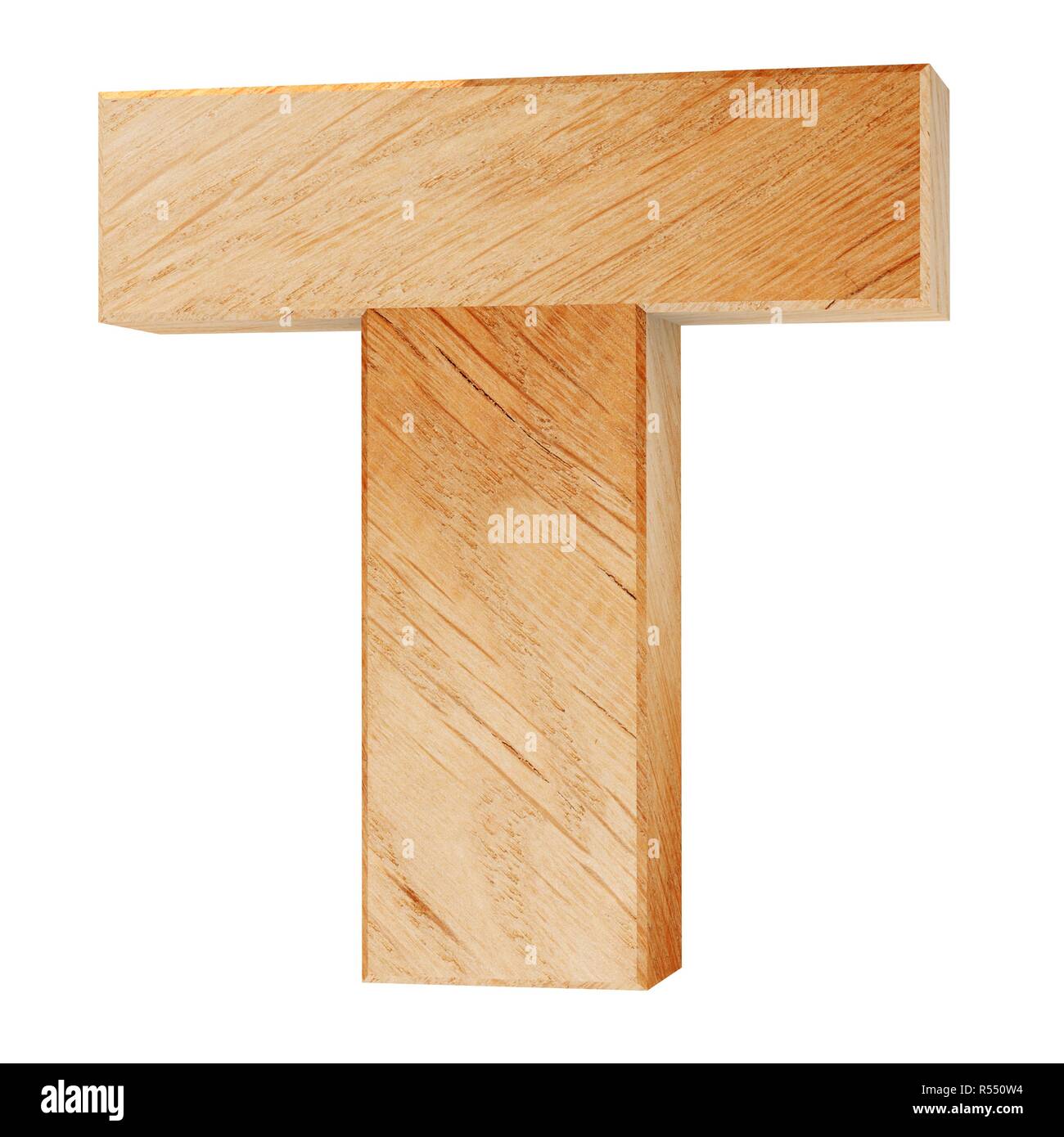3D decorative wooden Alphabet, capital letter T Stock Photo - Alamy