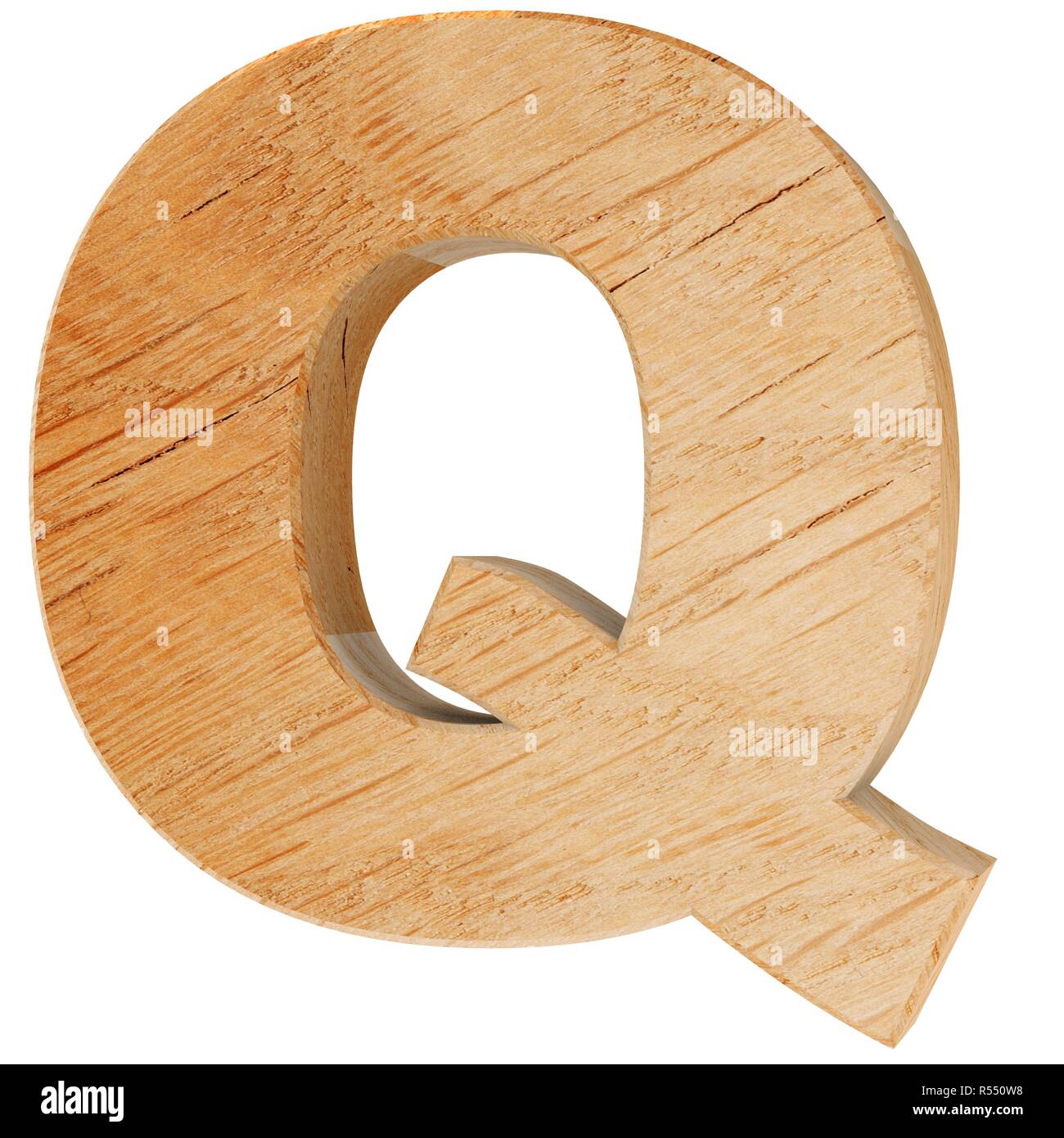 3D decorative wooden Alphabet, capital letter Q Stock Photo - Alamy