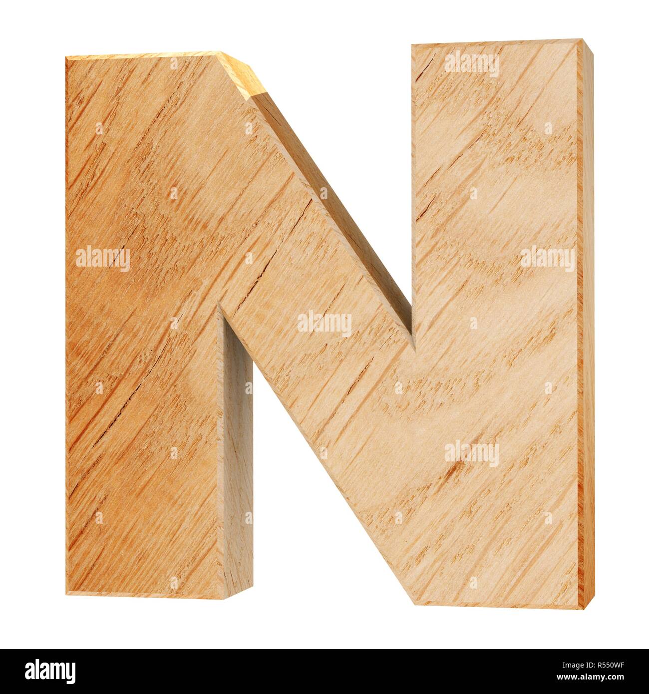 3D decorative wooden Alphabet, capital letter N Stock Photo - Alamy