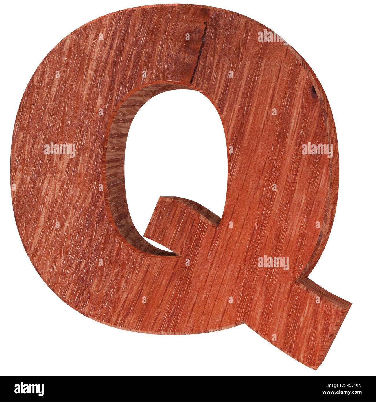 3D decorative wooden Alphabet, capital letter Q Stock Photo - Alamy