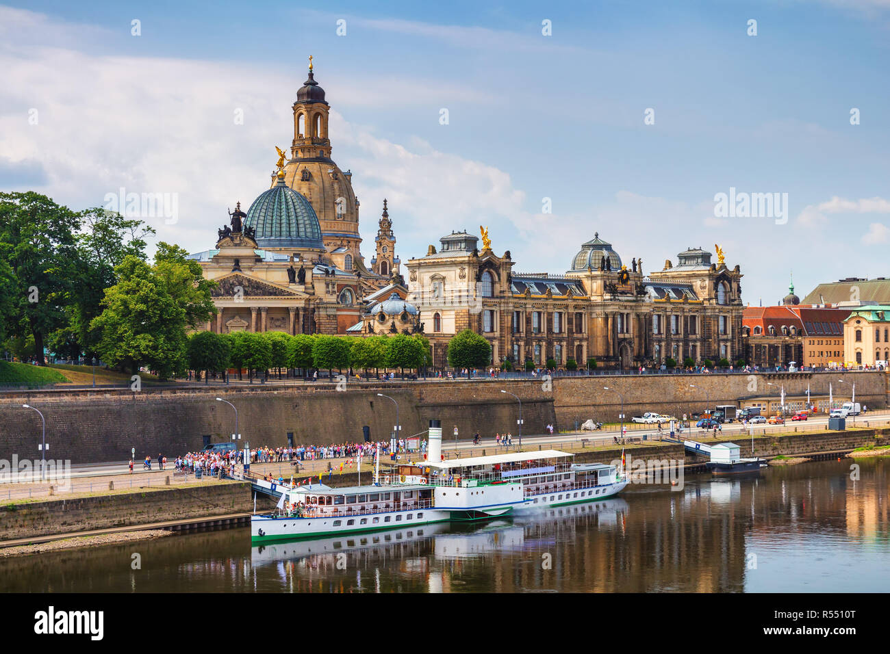 Dresden panorama with Bruhl Terrace (so called Balcony of Europe), the ...