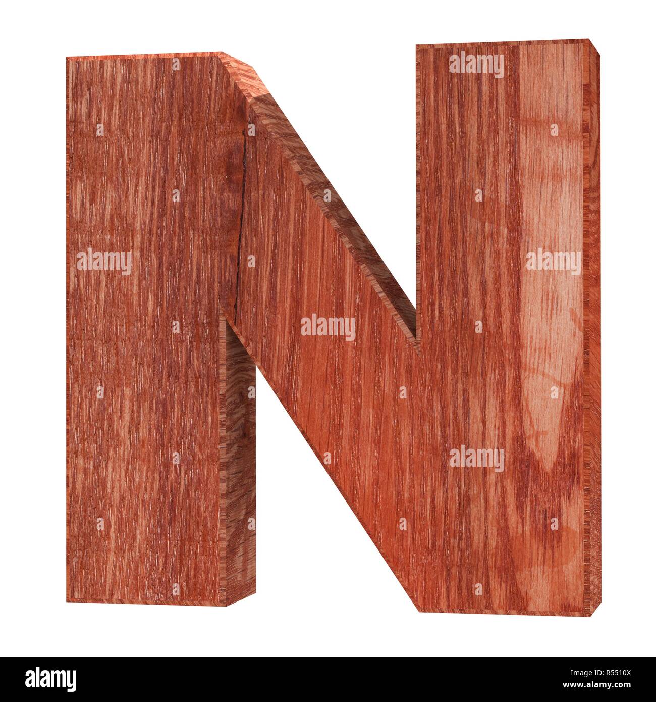 3D decorative wooden Alphabet, capital letter N Stock Photo - Alamy