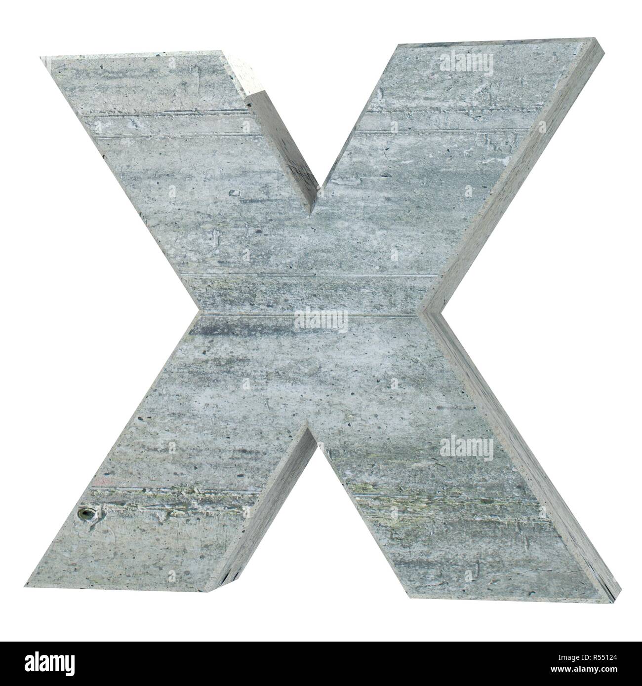 Concrete Capital Letter - X isolated on white background . 3D render ...