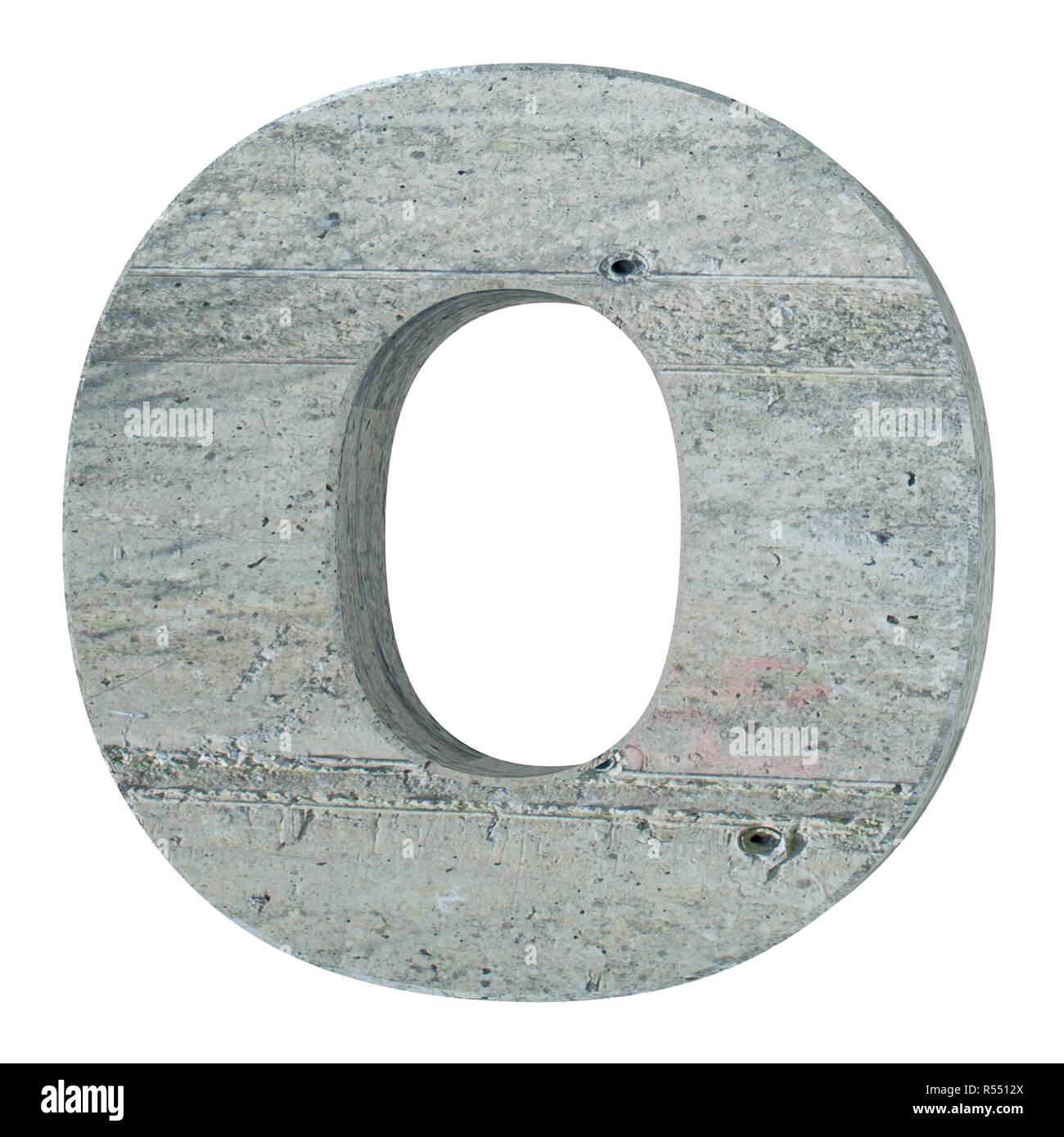 Concrete Capital Letter - O isolated on white background . 3D render ...