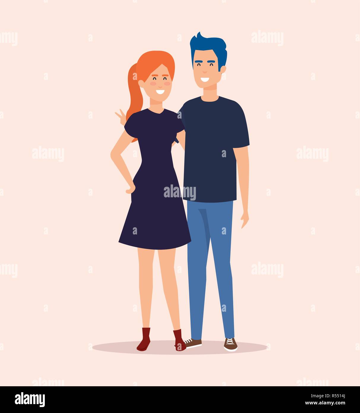 couple avatar characters icons vector illustration design Stock Vector ...
