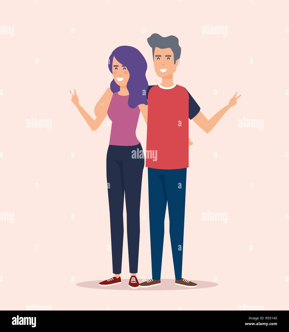 couple avatar characters icons vector illustration design Stock Vector ...