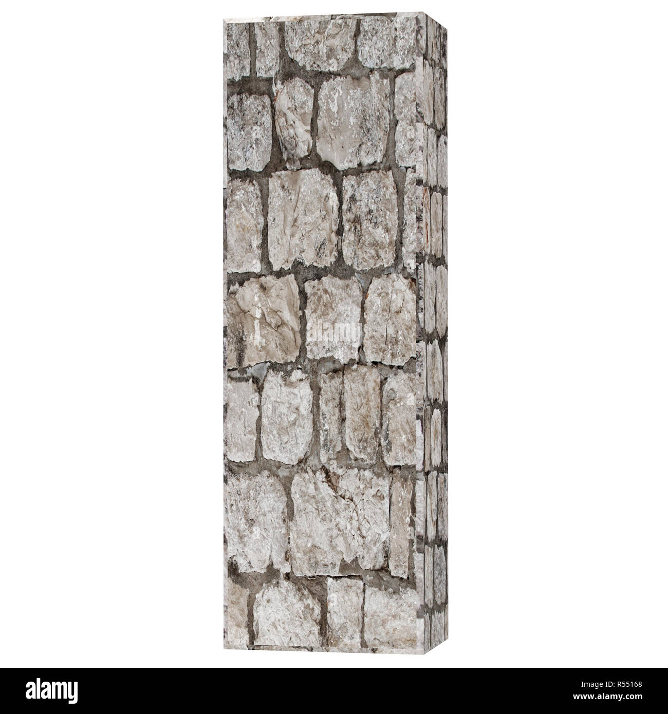 Capital letter - I from stone bricks. 3D Render Illustration Stock ...
