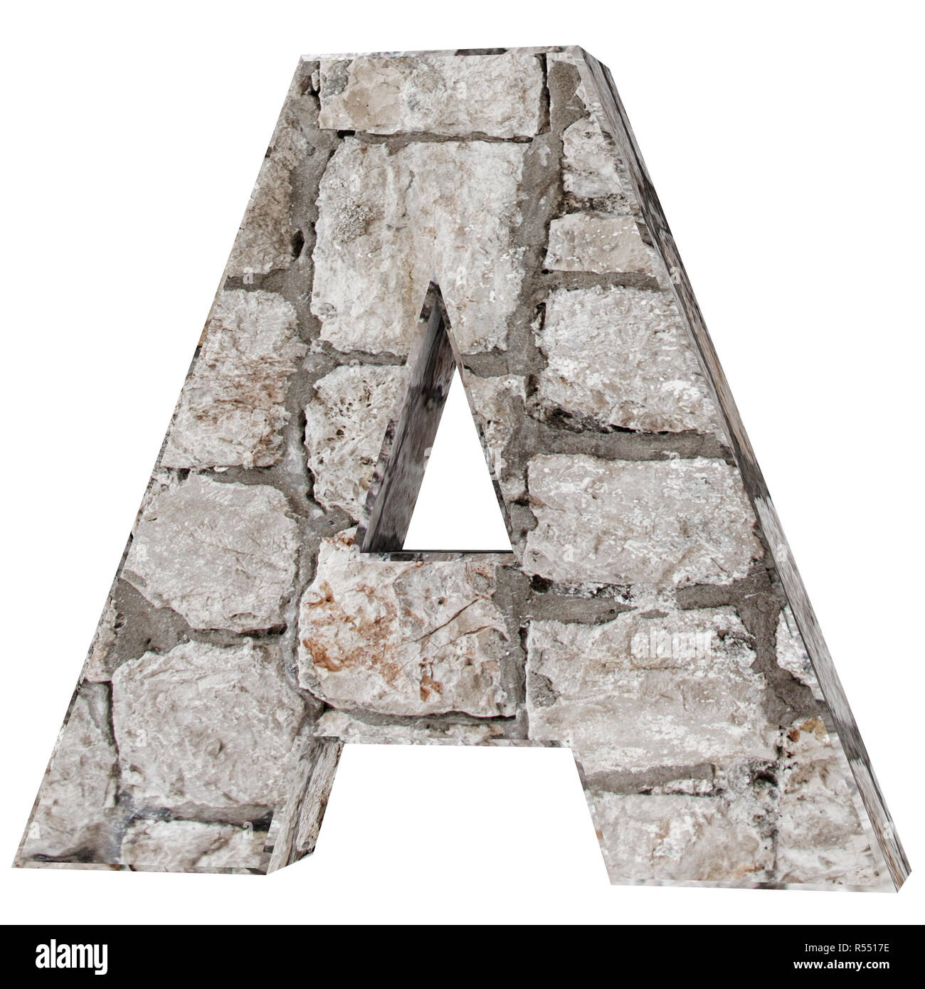 3d letter a white background stone hi-res stock photography and images ...
