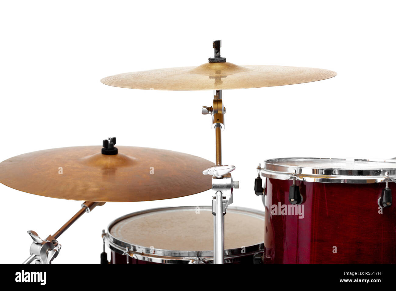 drum set on white background. musical instruments Stock Photo - Alamy