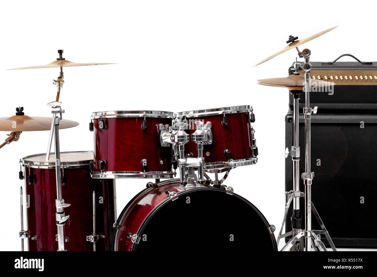 drum set on white background. musical instruments Stock Photo - Alamy