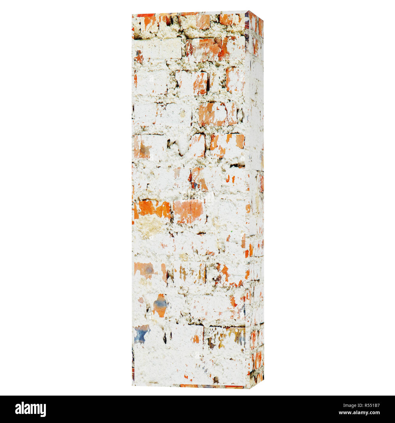 Capital letter - I from dirty bricks. 3D Render Illustration Stock ...