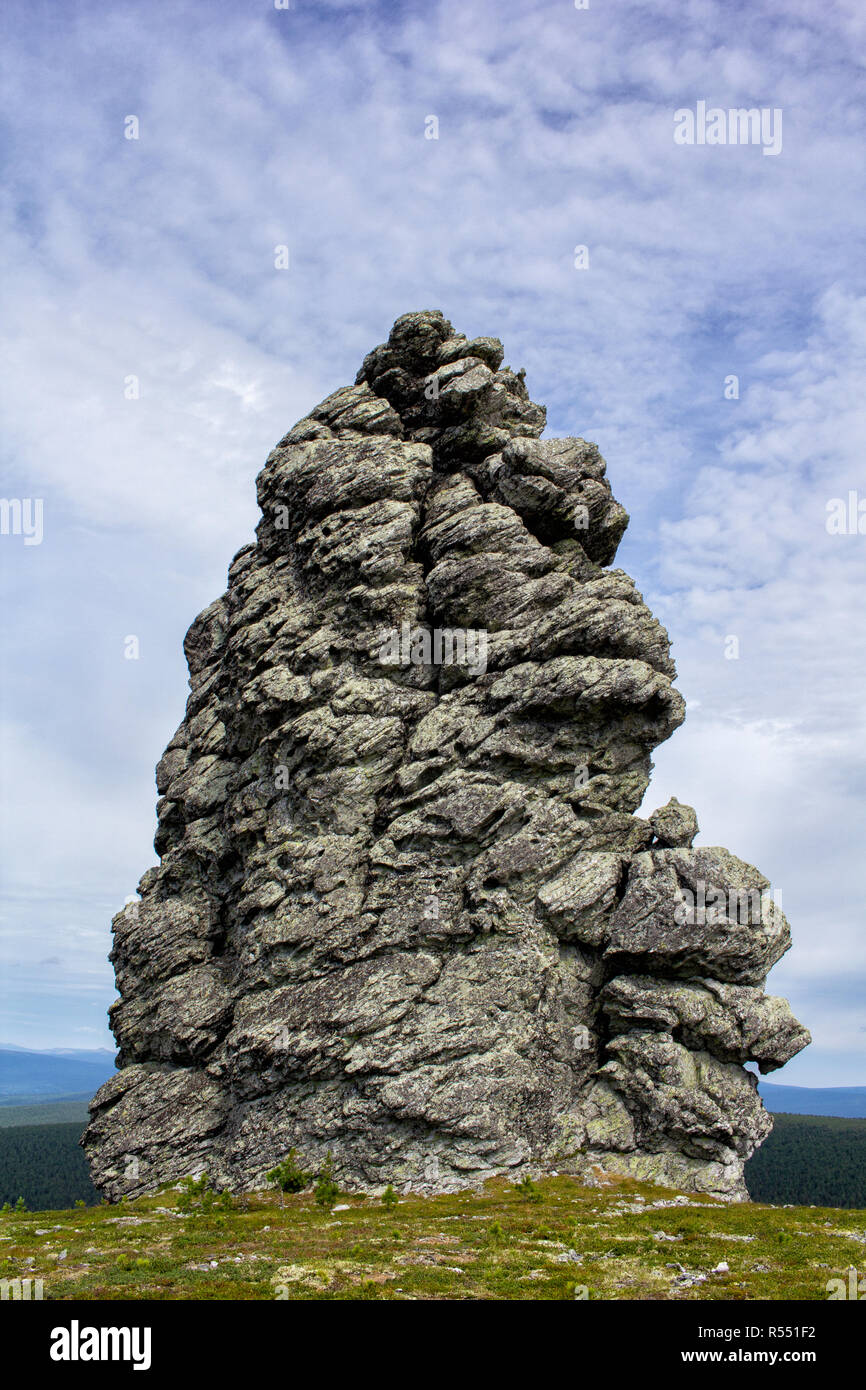 Stone pillar is a miracle of nature arisen from the age-old weathering ...