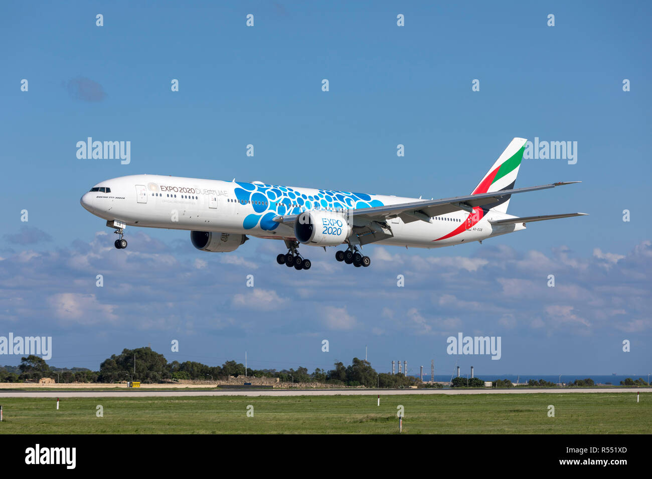 Emirates Boeing 777-31H/ER (Reg: A6-EGB) in special EXPO 2020 Dubai ...