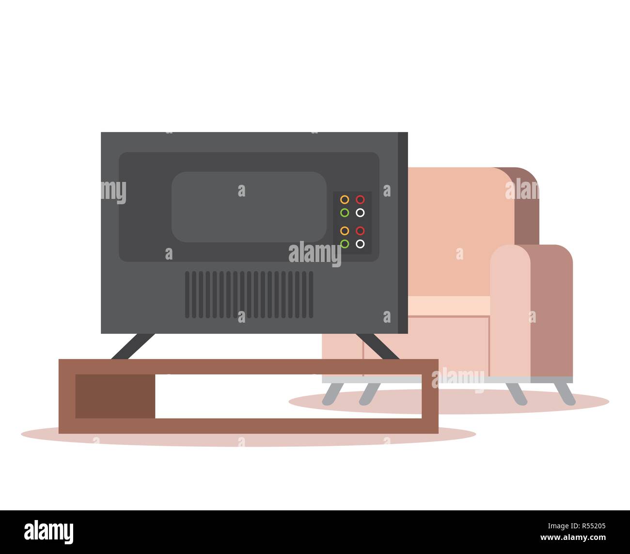 Back view sofa tv Stock Vector Images - Alamy