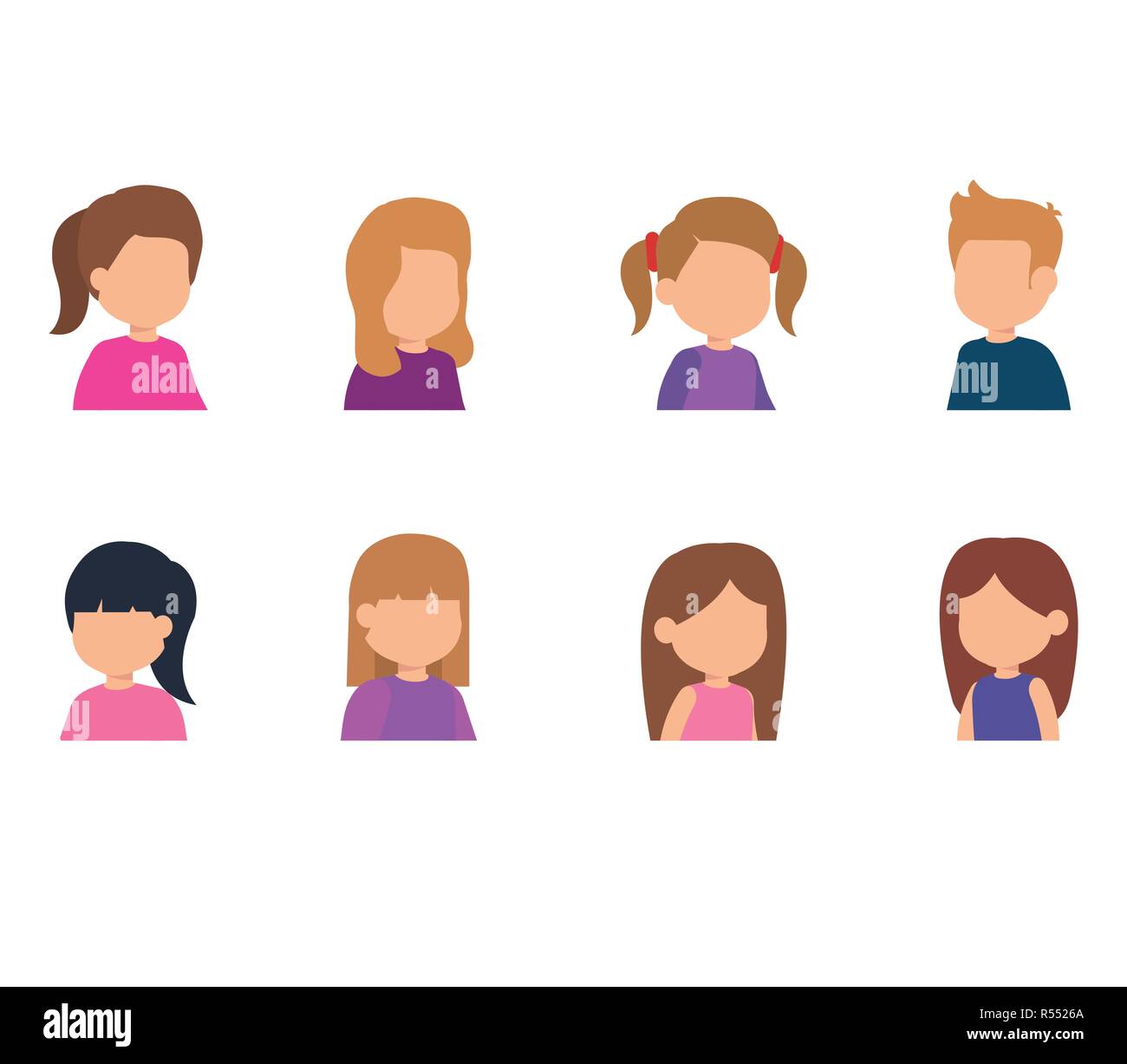 group of cute little kids vector illustration design Stock Vector Image ...
