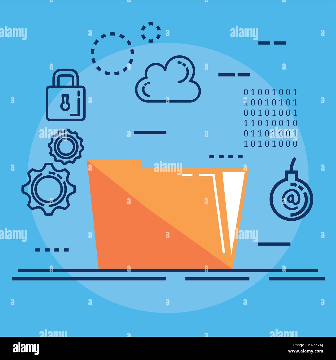 data center security with folder vector illustration design Stock ...