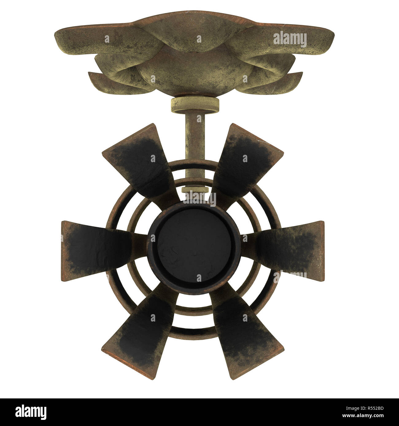 medieval bronze wall torch on an isolated white background, 3d ...