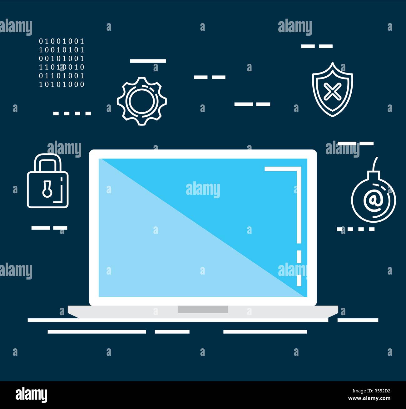 data center security with laptop vector illustration design Stock ...