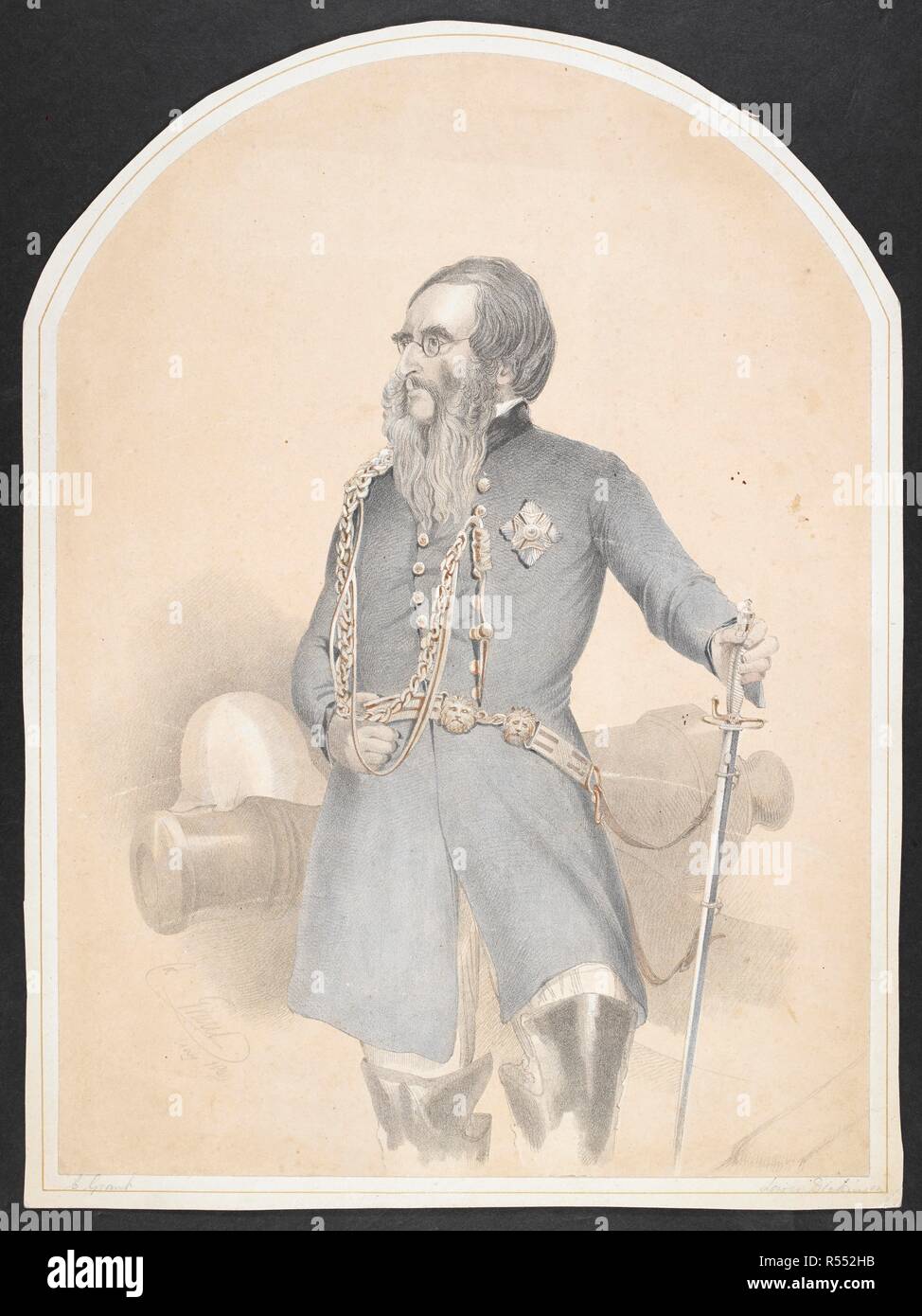 Portrait of Sir Charles James Napier. Lithograph by Lowes Dickinson ...