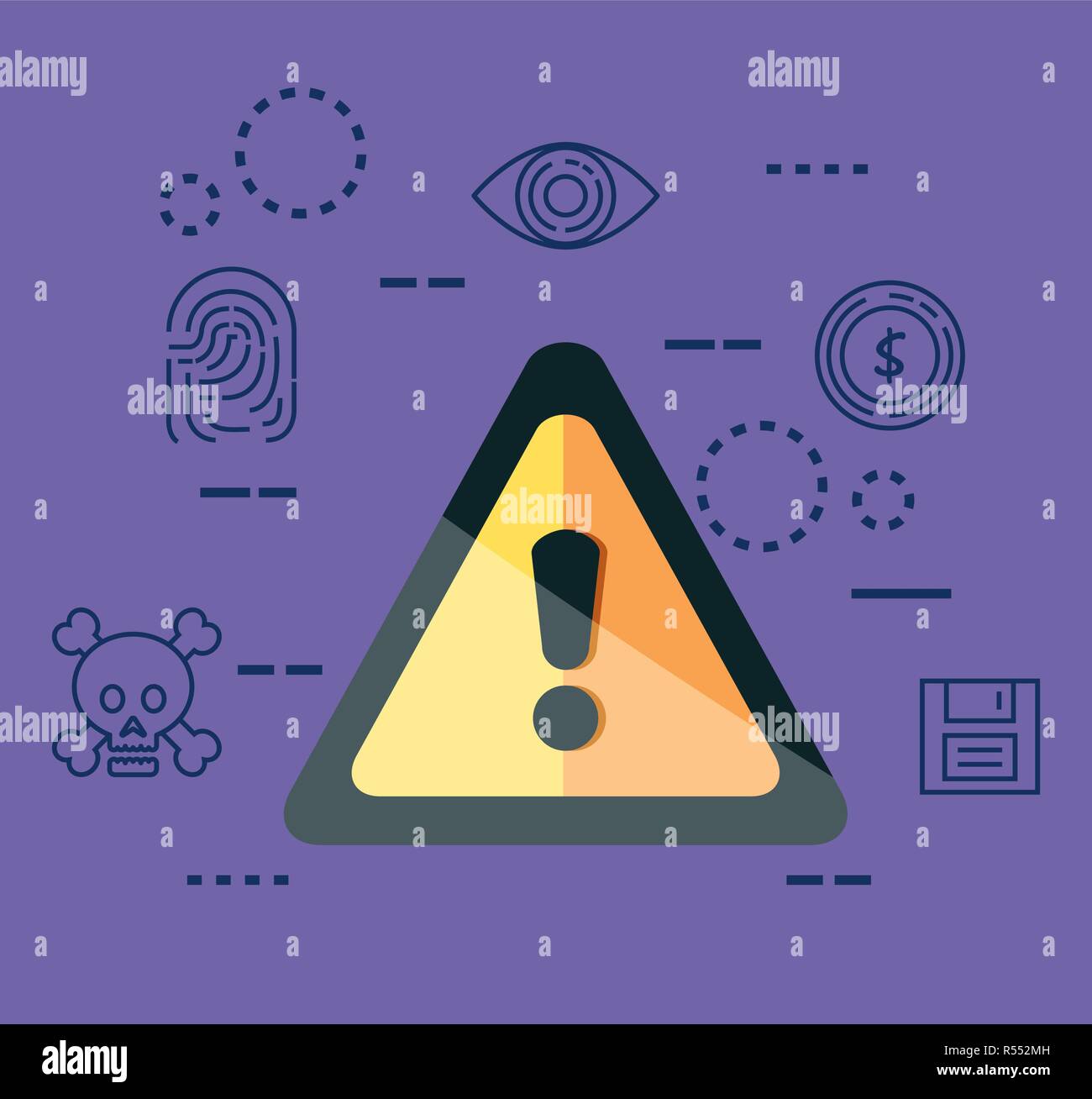 data center security with caution signal vector illustration design ...