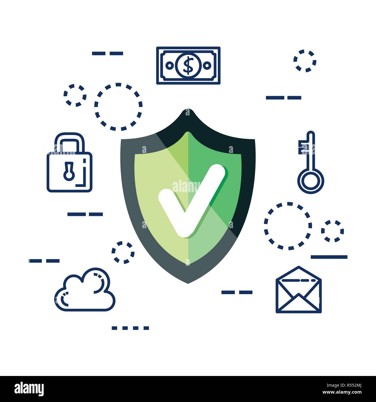 data center security with shield vector illustration design Stock ...