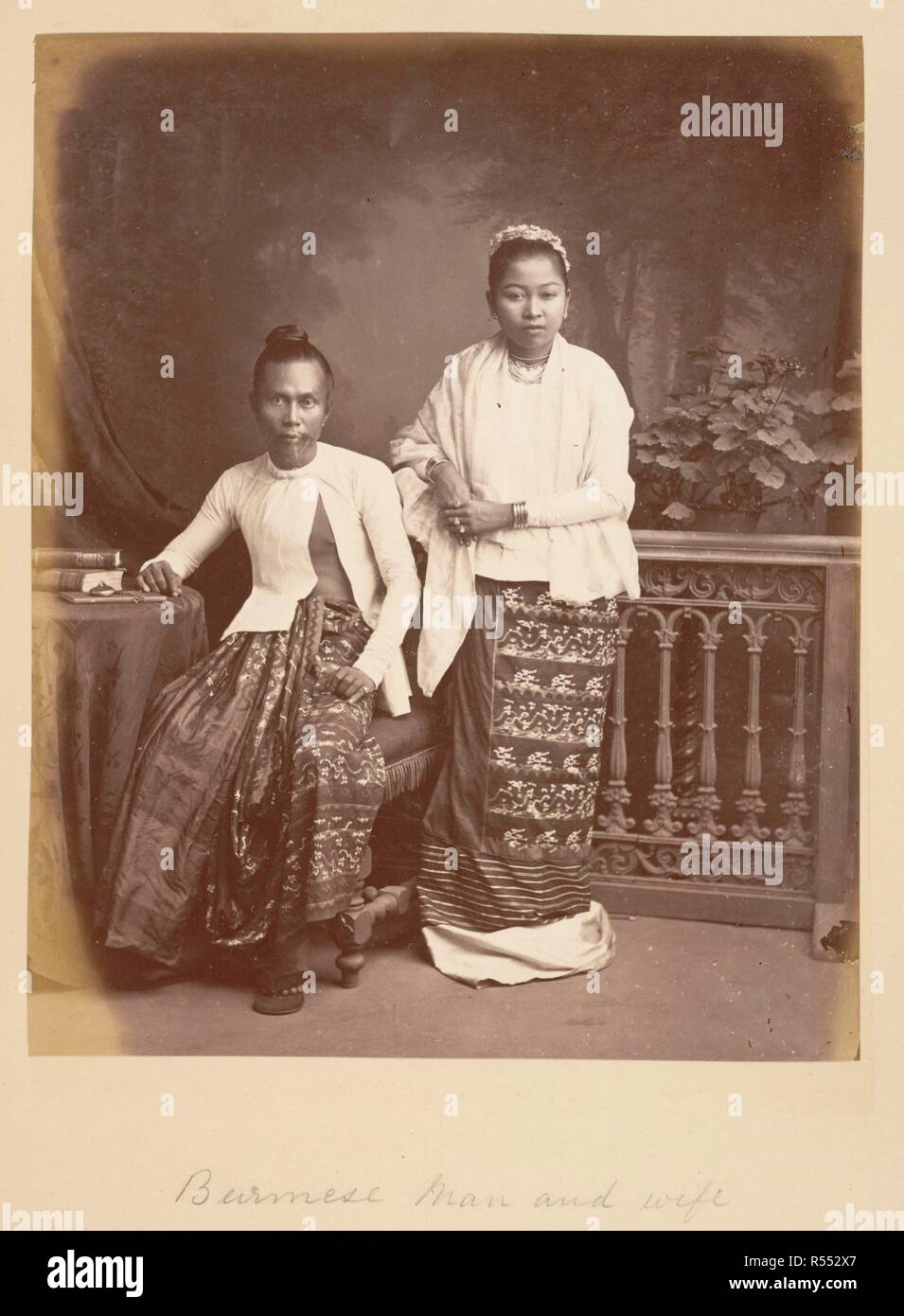 Portrait Of A Burmese Man And Wife Photograph Of A Burmese Man And Woman In Burma Myanmar