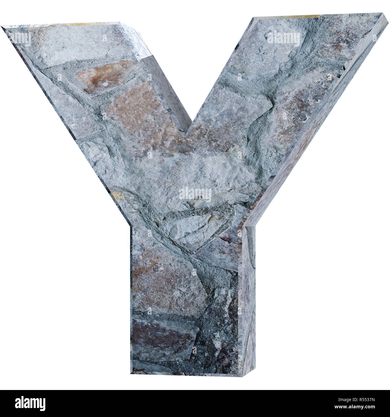 Capital letter - Y from stone. 3D Render Illustration Stock Photo - Alamy