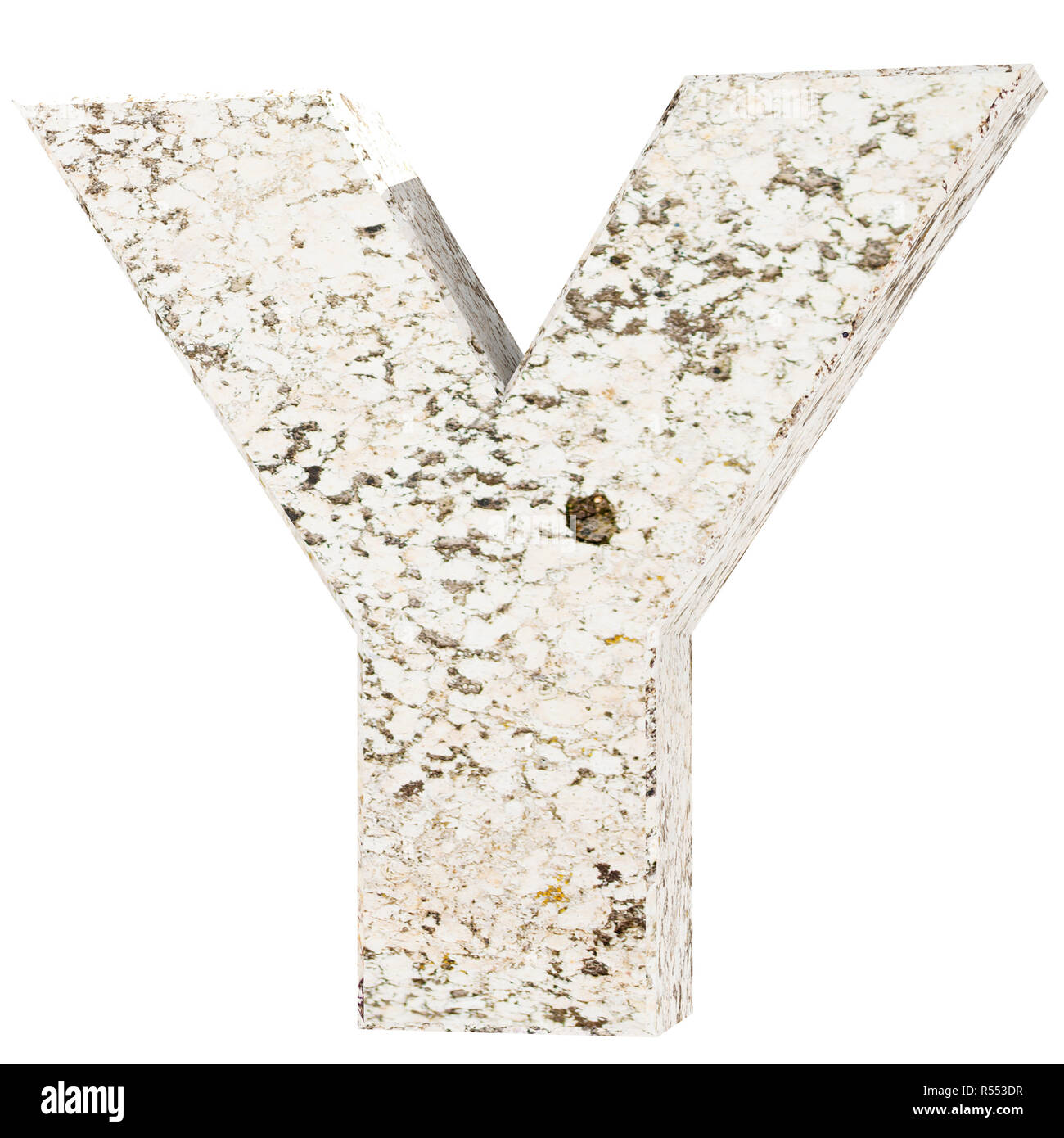 The Capital Letter - Y from stone. 3D Render Illustration Stock Photo ...