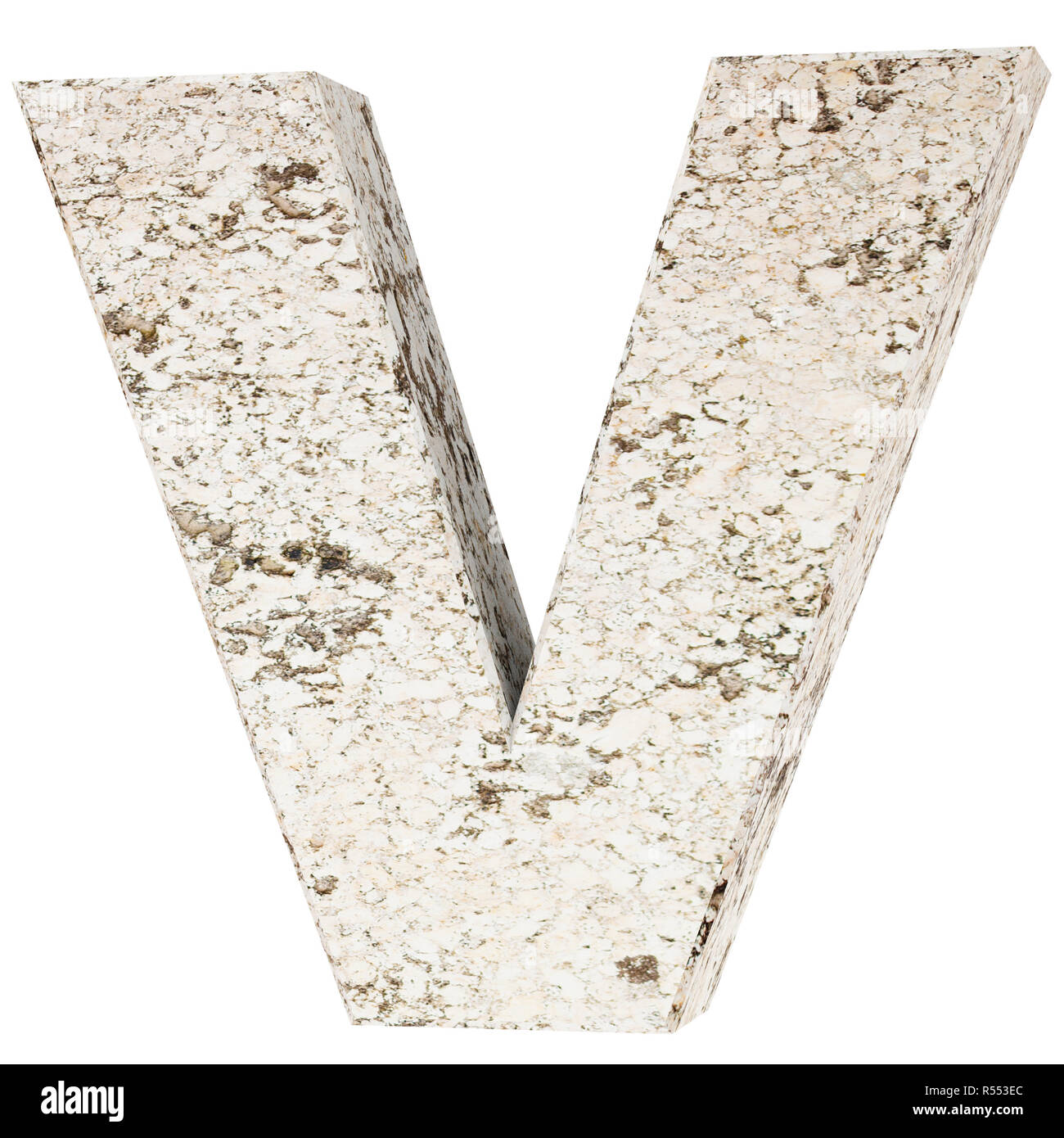 The Capital Letter - V from stone. 3D Render Illustration Stock Photo ...
