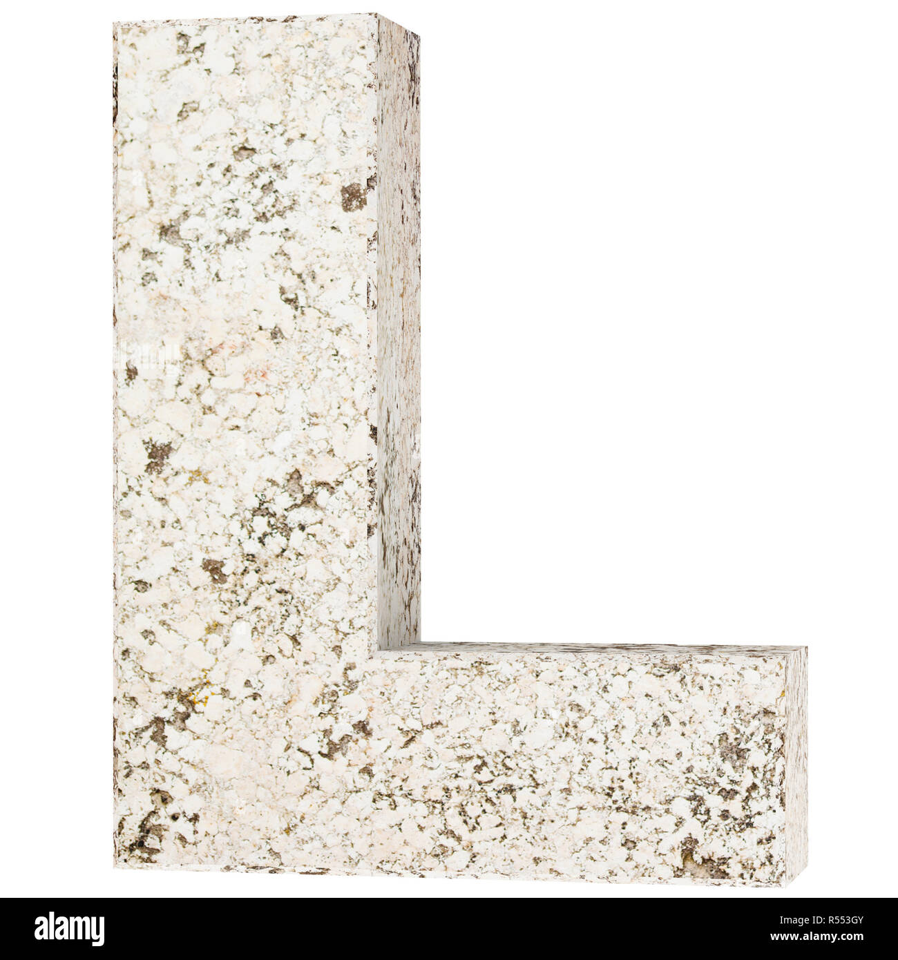 The Capital Letter - L from stone. 3D Render Illustration Stock Photo ...