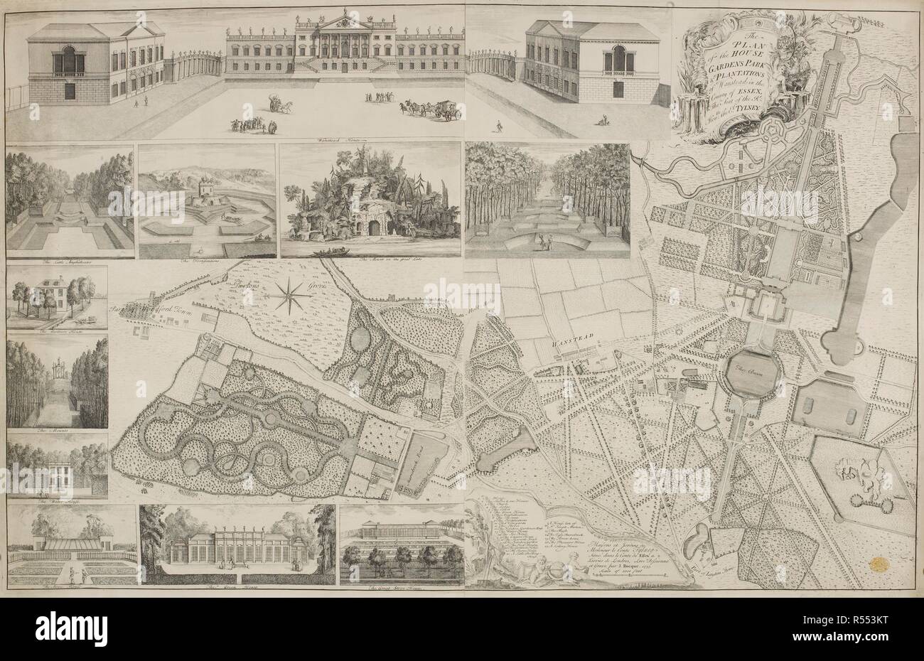 A plan of the House, Gardens, Park and Plantations of Wanstead. A Plan ...