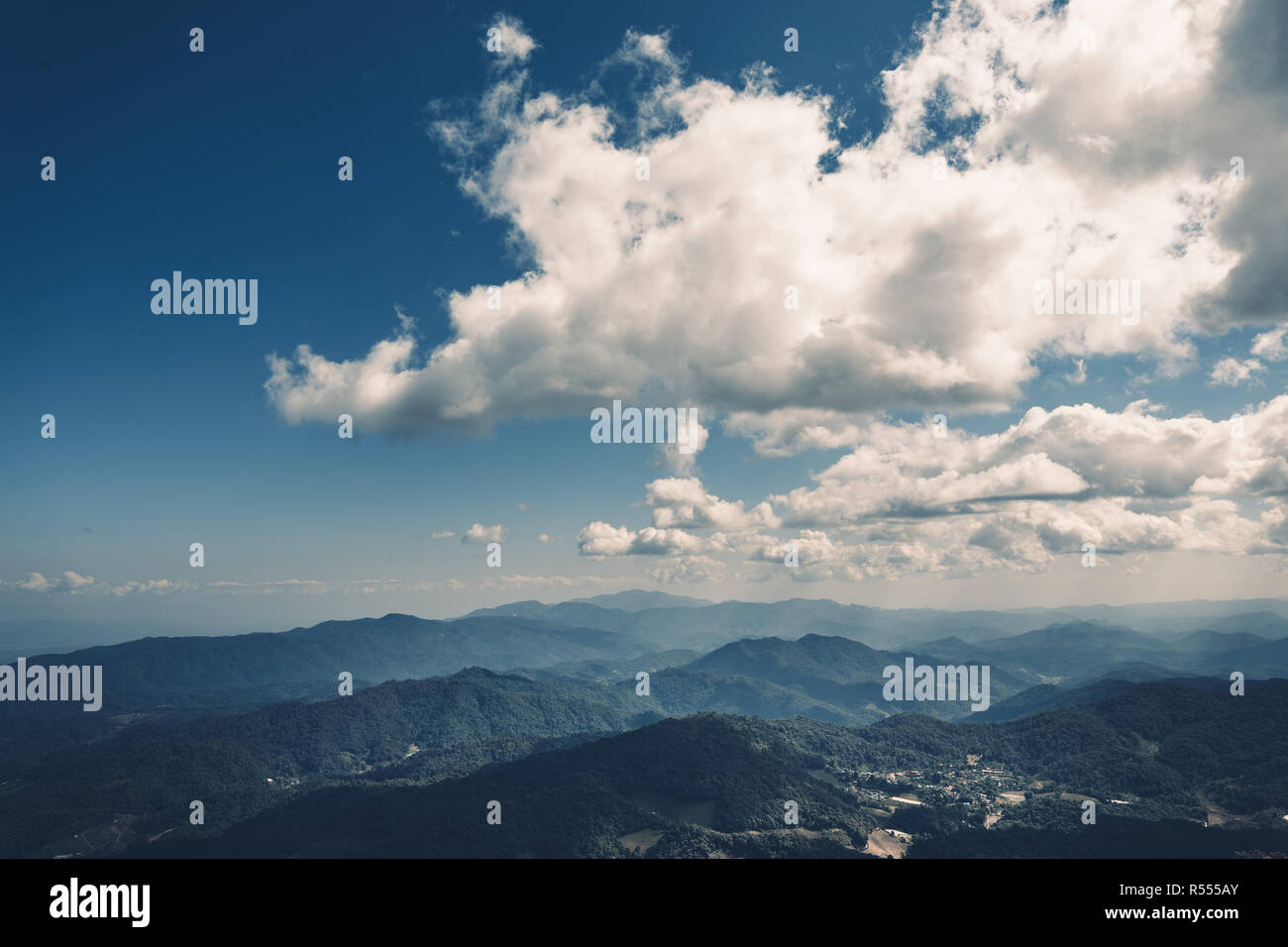 Sky Blue and clouds spring Leaves Stock Photo - Alamy