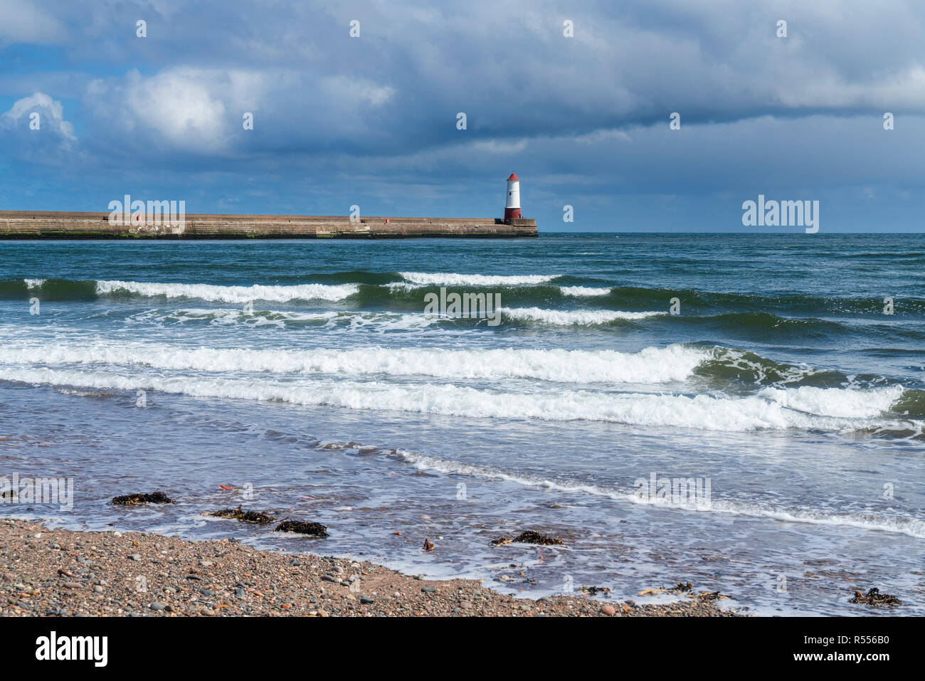 Spittal beach, Berwick upon Tweed, River meets sea, lighthouse, North ...