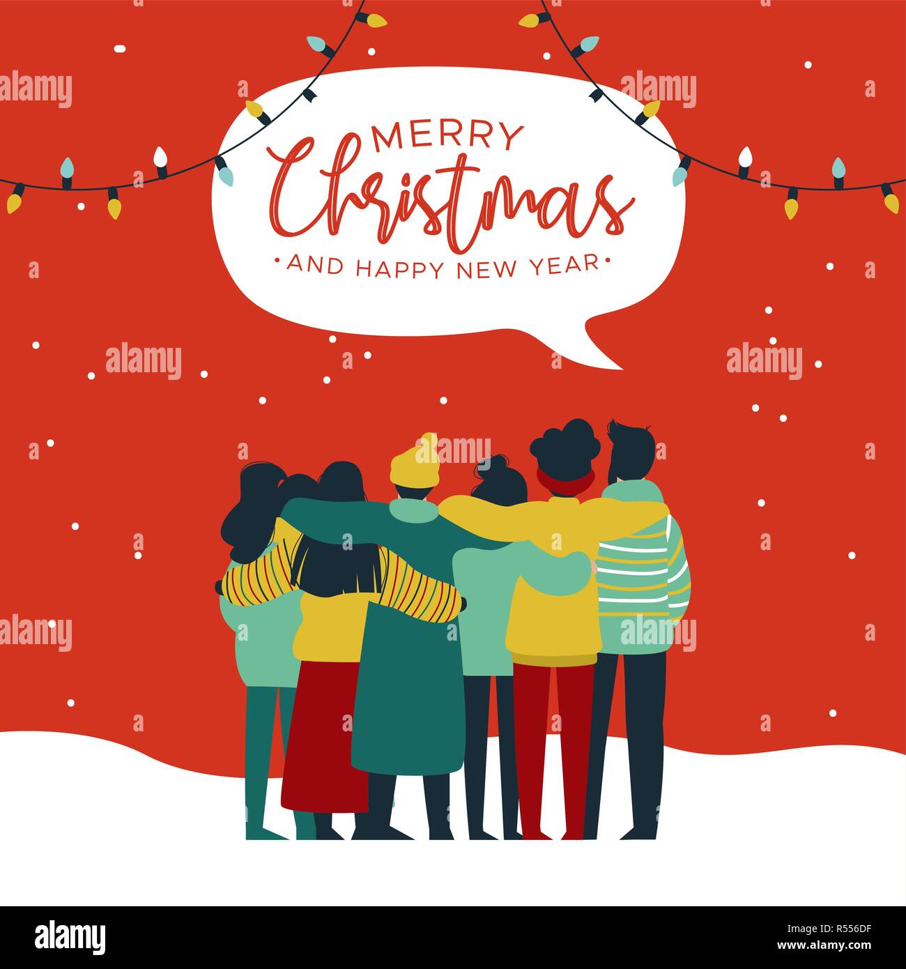 Family hugging christmas Stock Vector Images - Alamy