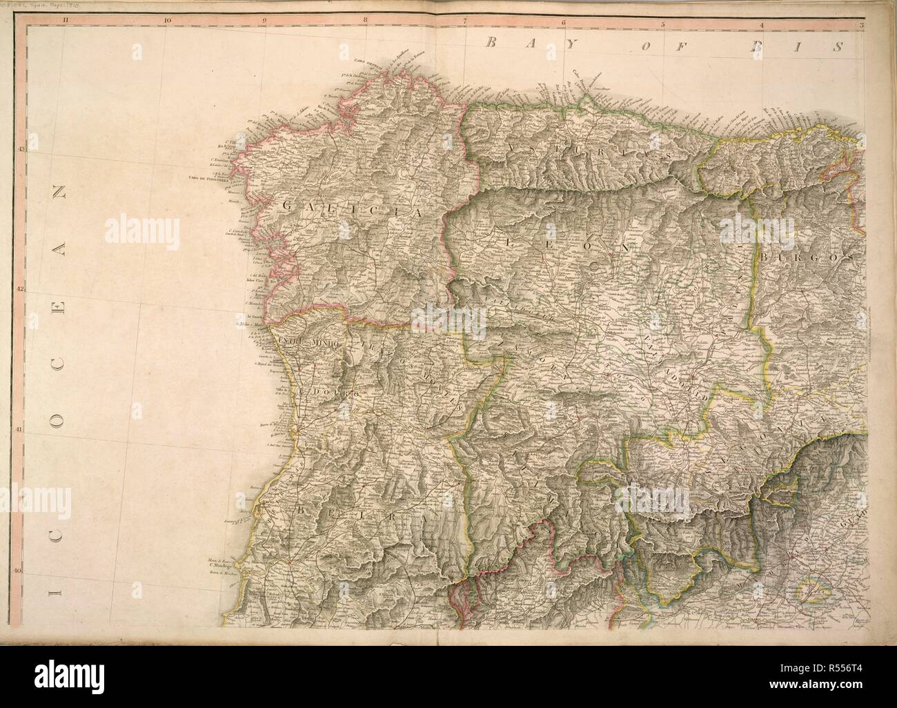 A map of Spain, with the following place names, in bold: Galicia ...