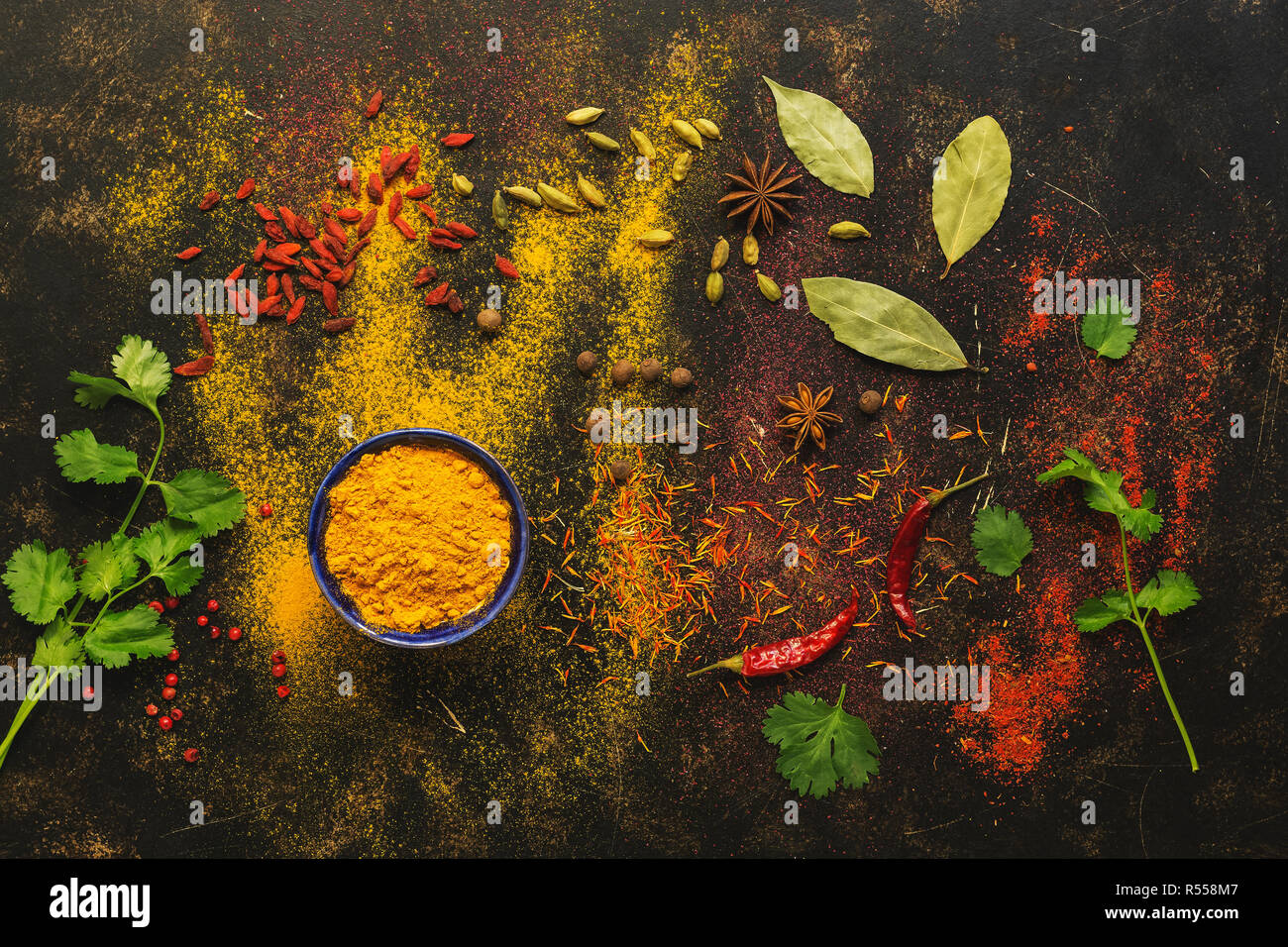 Saffron and turmeric powder hi-res stock photography and images - Alamy