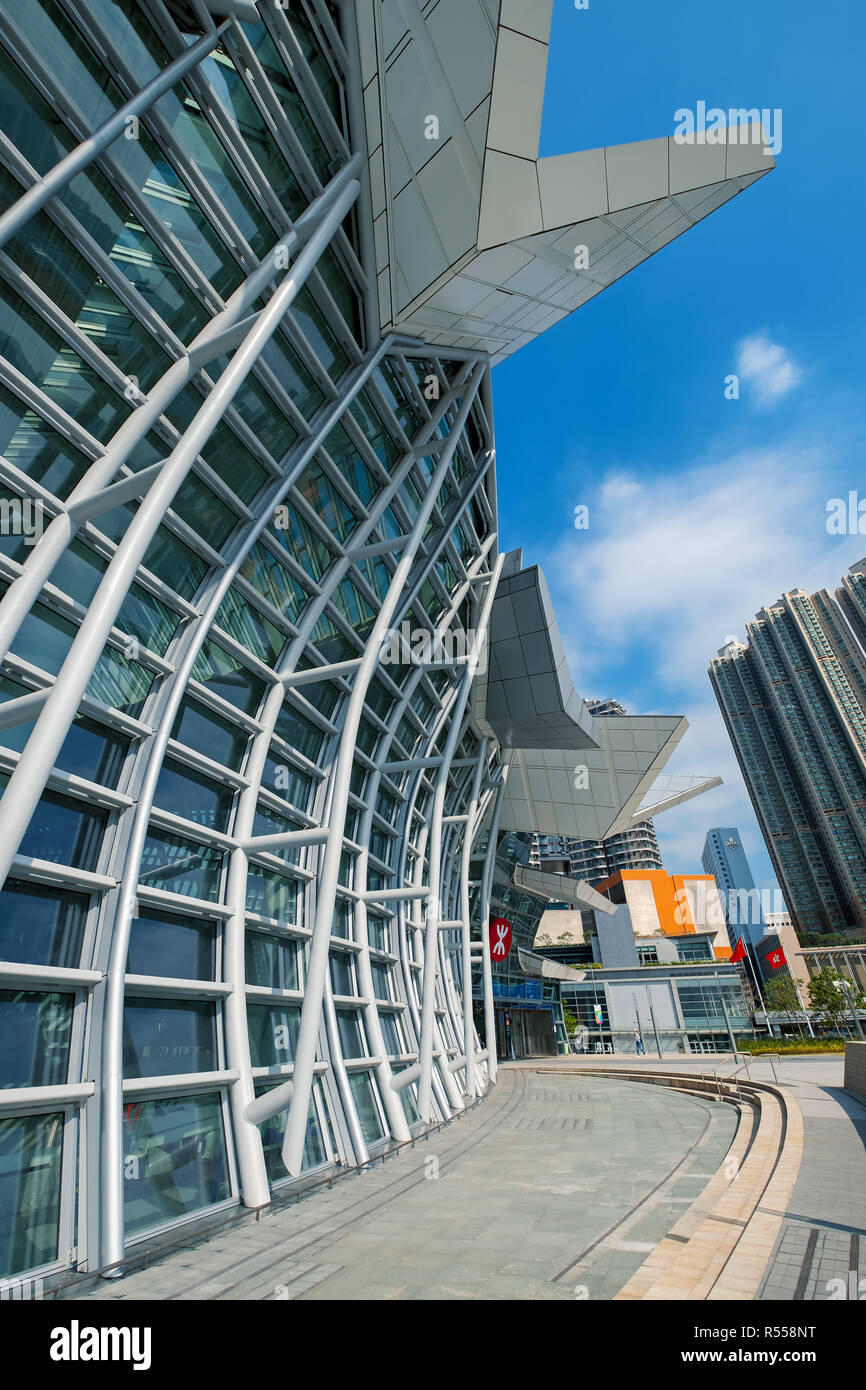 West Kowloon, Hong Kong - November 19, 2018: Main entrance of West ...