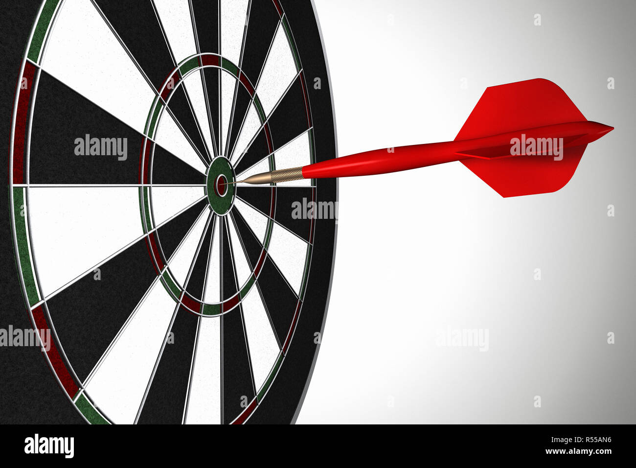 3D rendering of a dart in the bull’s eye Stock Photo - Alamy