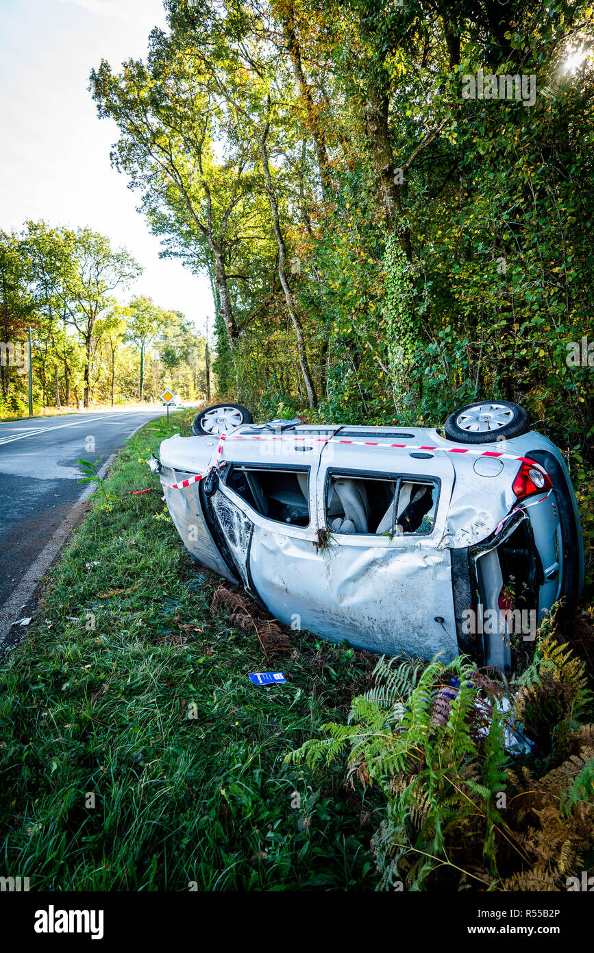Car after an accident Stock Photo - Alamy