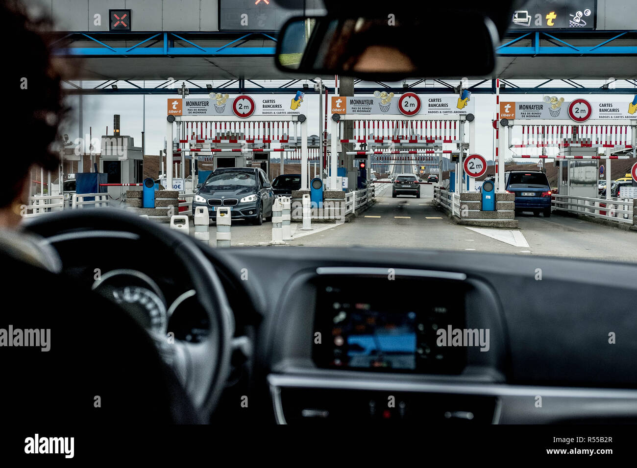 Toll Booths on a highway, France Stock Photo - Alamy