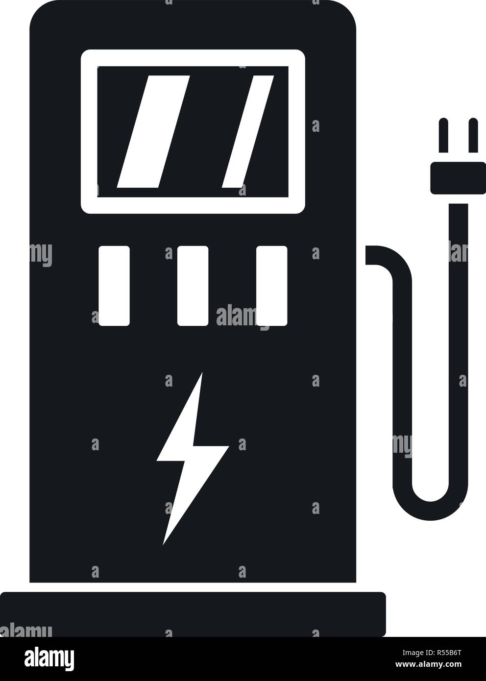 Electric car station icon. Simple illustration of electric car station ...