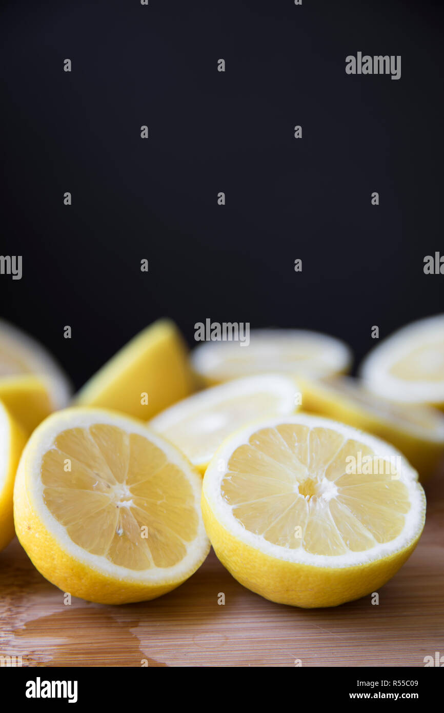 Lemon Halves with Copy Space Stock Photo - Alamy