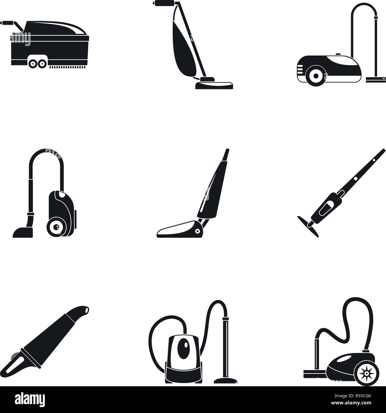 Carpet sweeper icon set. Simple set of 9 carpet sweeper vector icons ...