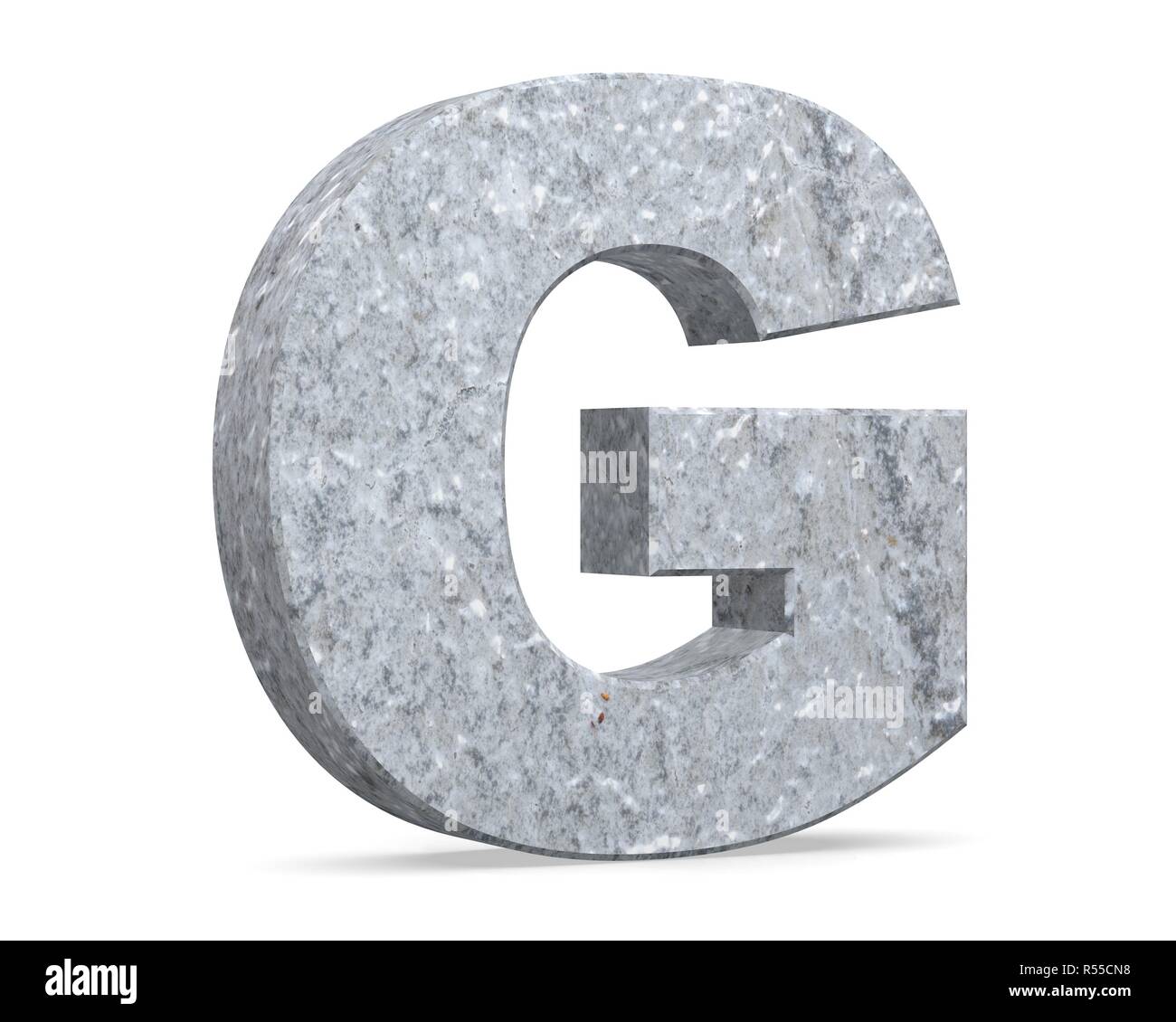 Concrete Capital Letter - G isolated on white background . 3D render ...