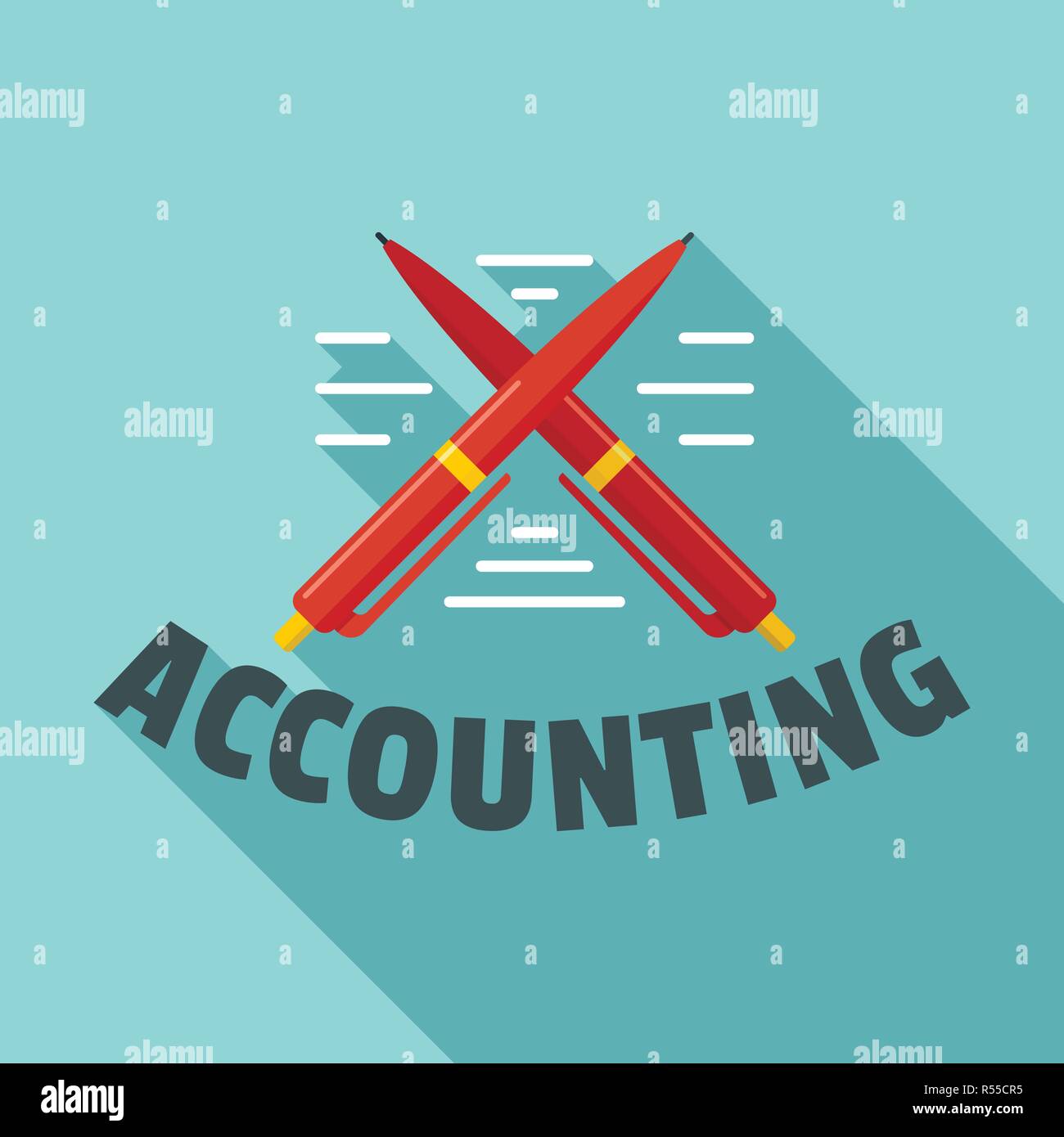 Accounting pen logo. Flat illustration of accounting pen vector logo ...