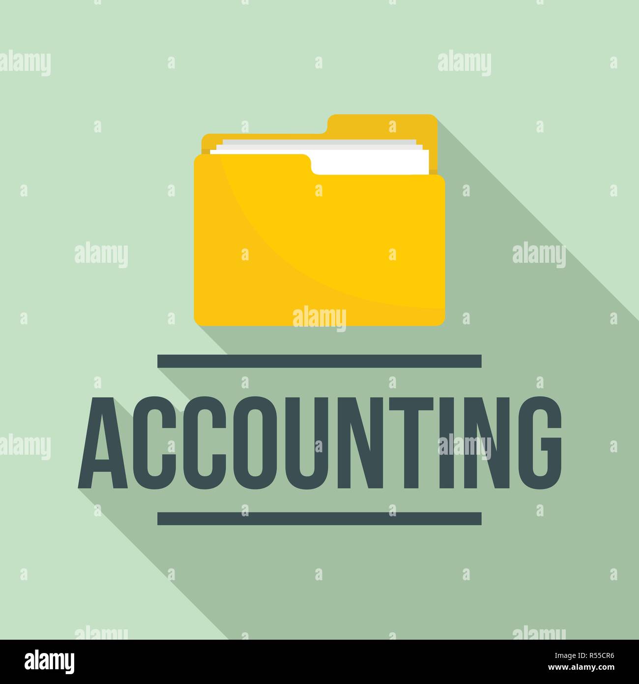 Accounting folder logo. Flat illustration of accounting folder vector ...