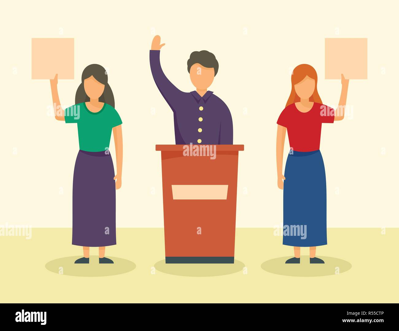 People support candidate concept background. Flat illustration of ...