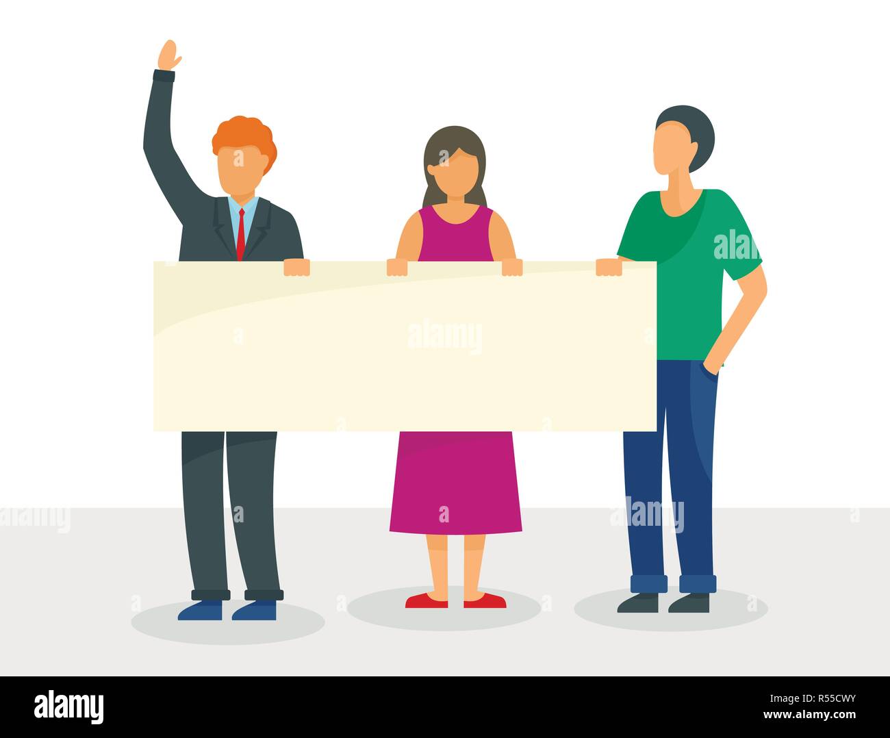 People at election meeting concept background. Flat illustration of ...