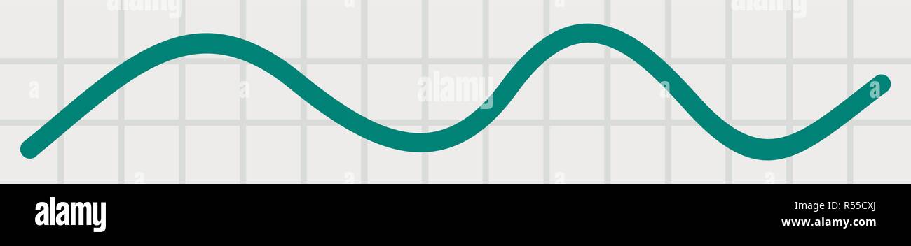 Green linear graph icon. Flat illustration of green linear graph vector ...