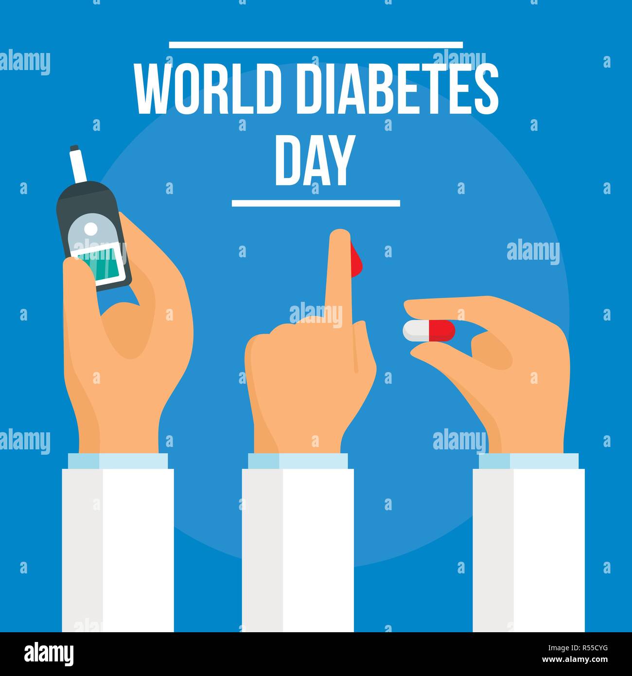 Global diabetes day concept background. Flat illustration of global ...